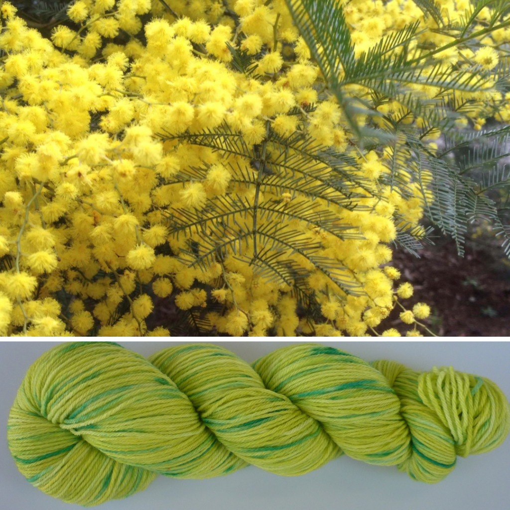 Hand Dyed Sock Yarn - Wattle - Mini Skein - Passioned Flower