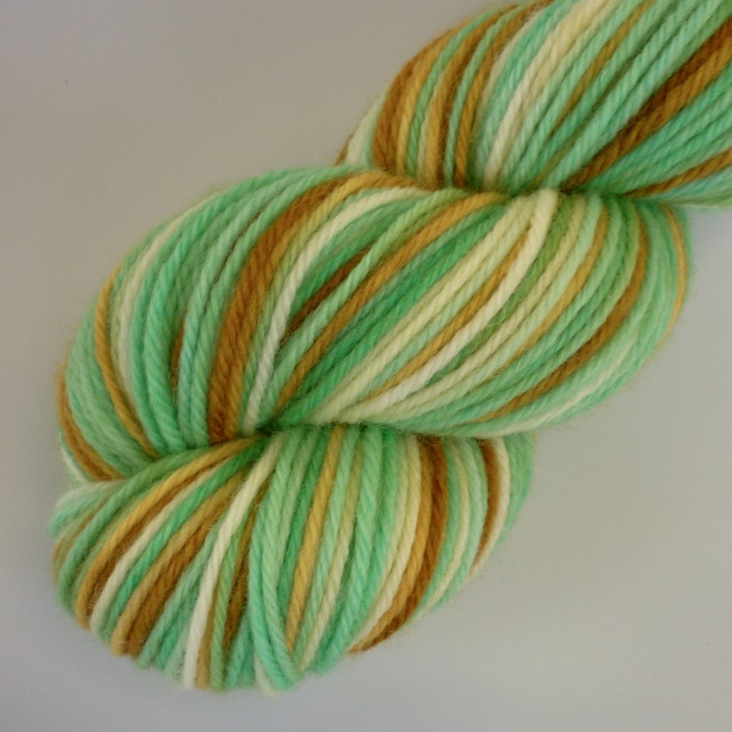 Mint Slice - Lattice Sock - Hand Dyed Yarn - Passioned Flower